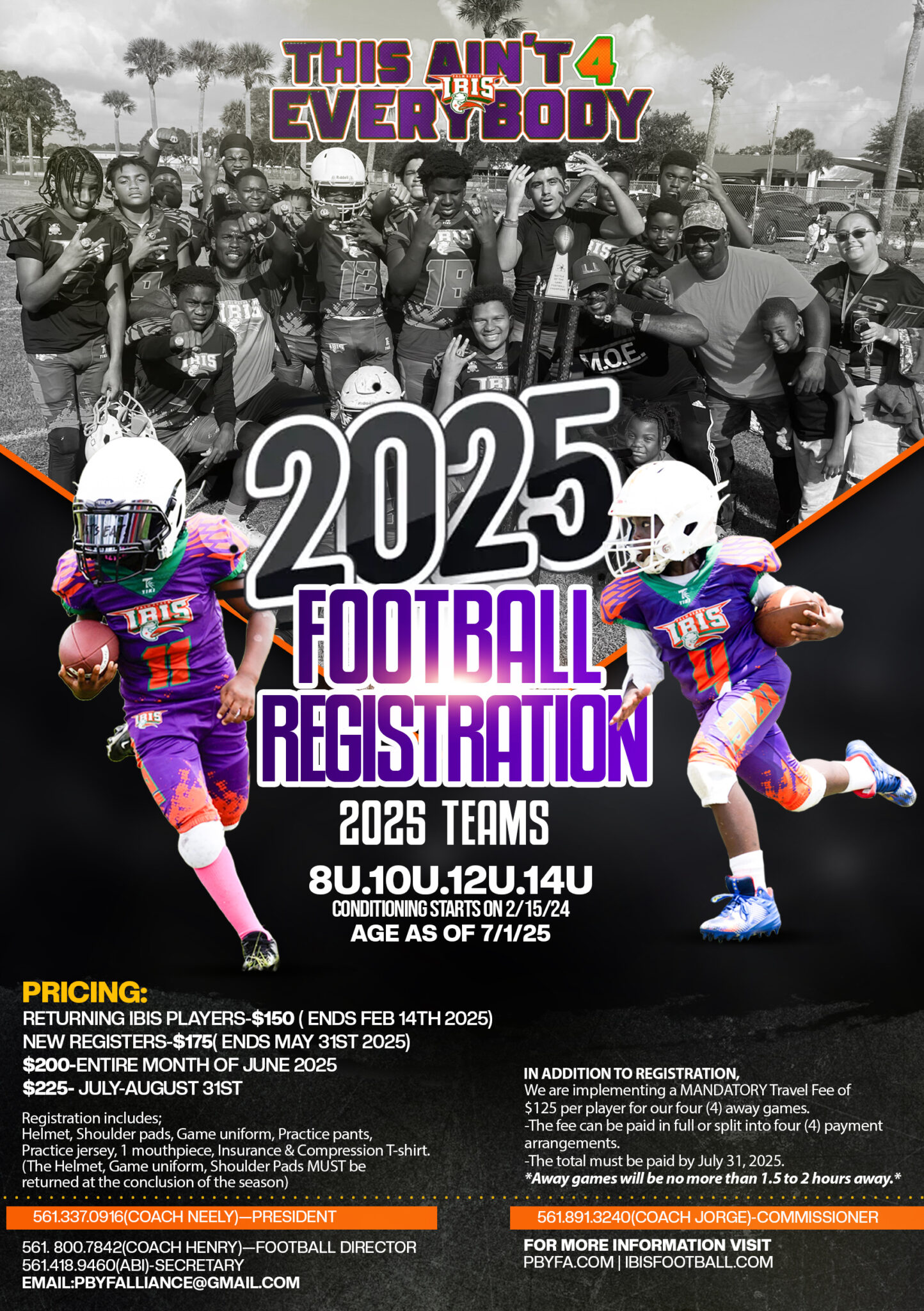 Palm Beach Ibis Youth Football | Registration